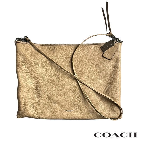 Coach | Bags | Coach Beige Leather Slim Medium Crossbody Bagl38229461 ...